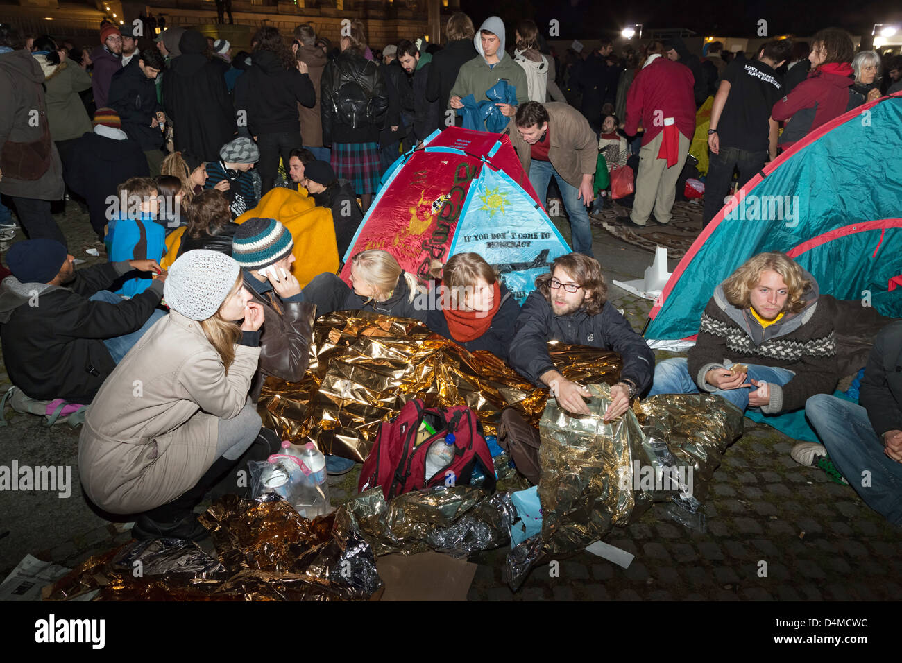 Berlin, Germany, Occupy movement in front of the Reichstag Stock Photo ...