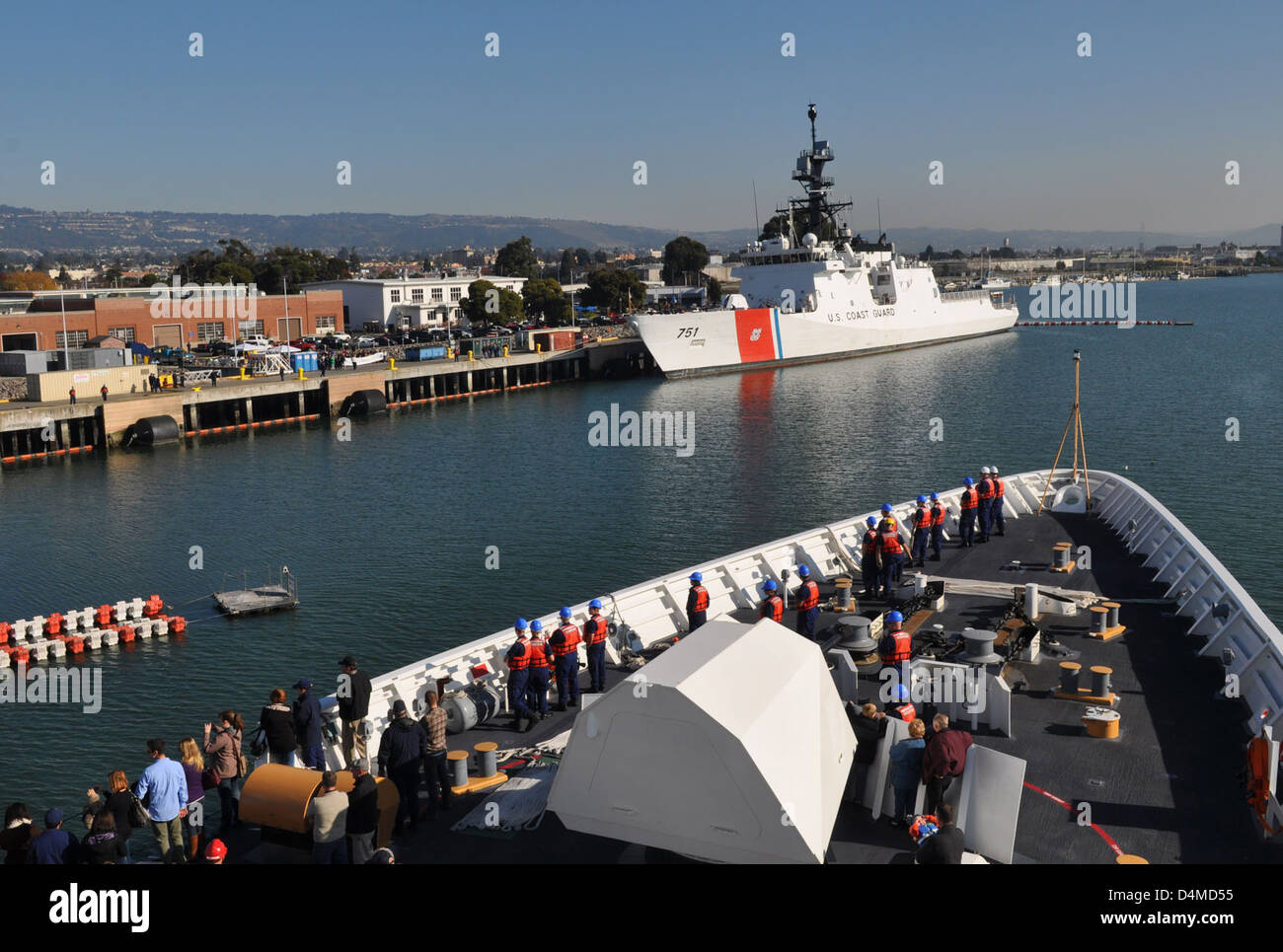 The U.S. Coast Guard Cutter Stratton is moored in San Francisco for ...