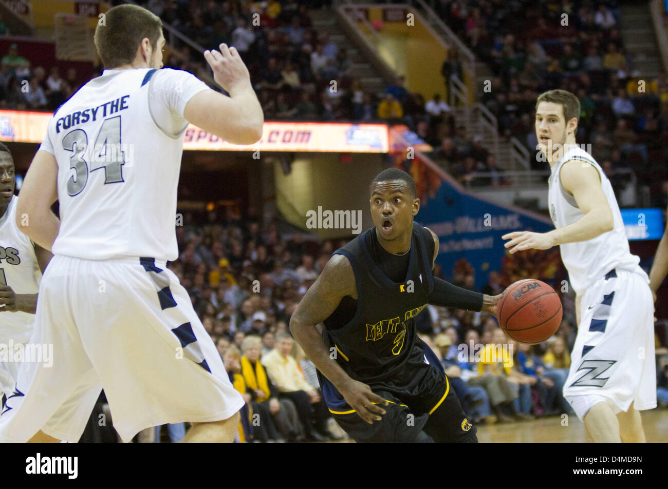 March 15, 2013: Kent State guard Randal Holt (3) looks to drive the ...