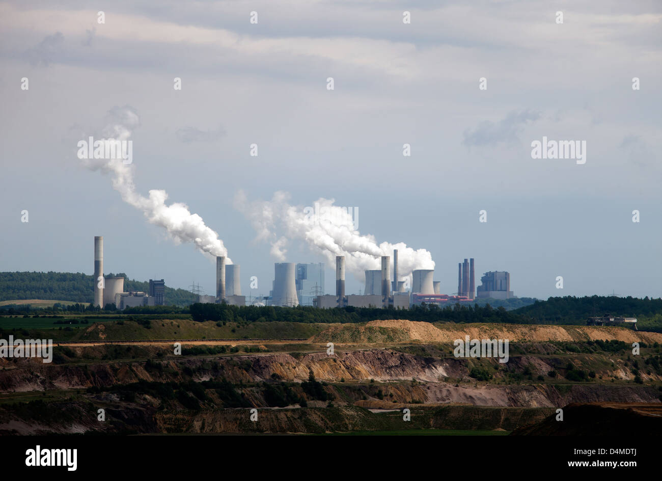 Grevenbroich, Germany, RWE lignite large power plant at Neurath lignite ...