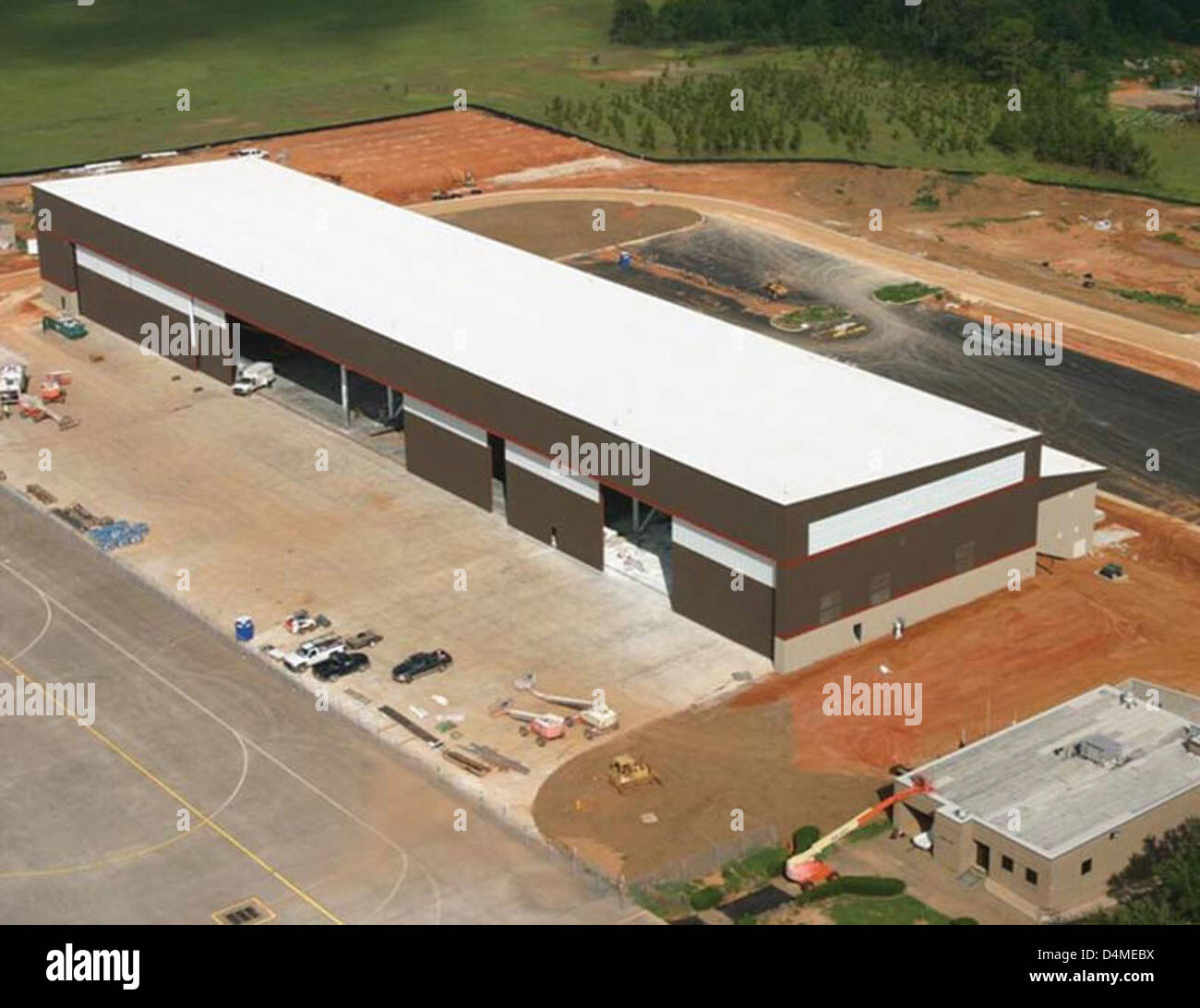 A mobile hangar, currently under construction, will serve as an ...