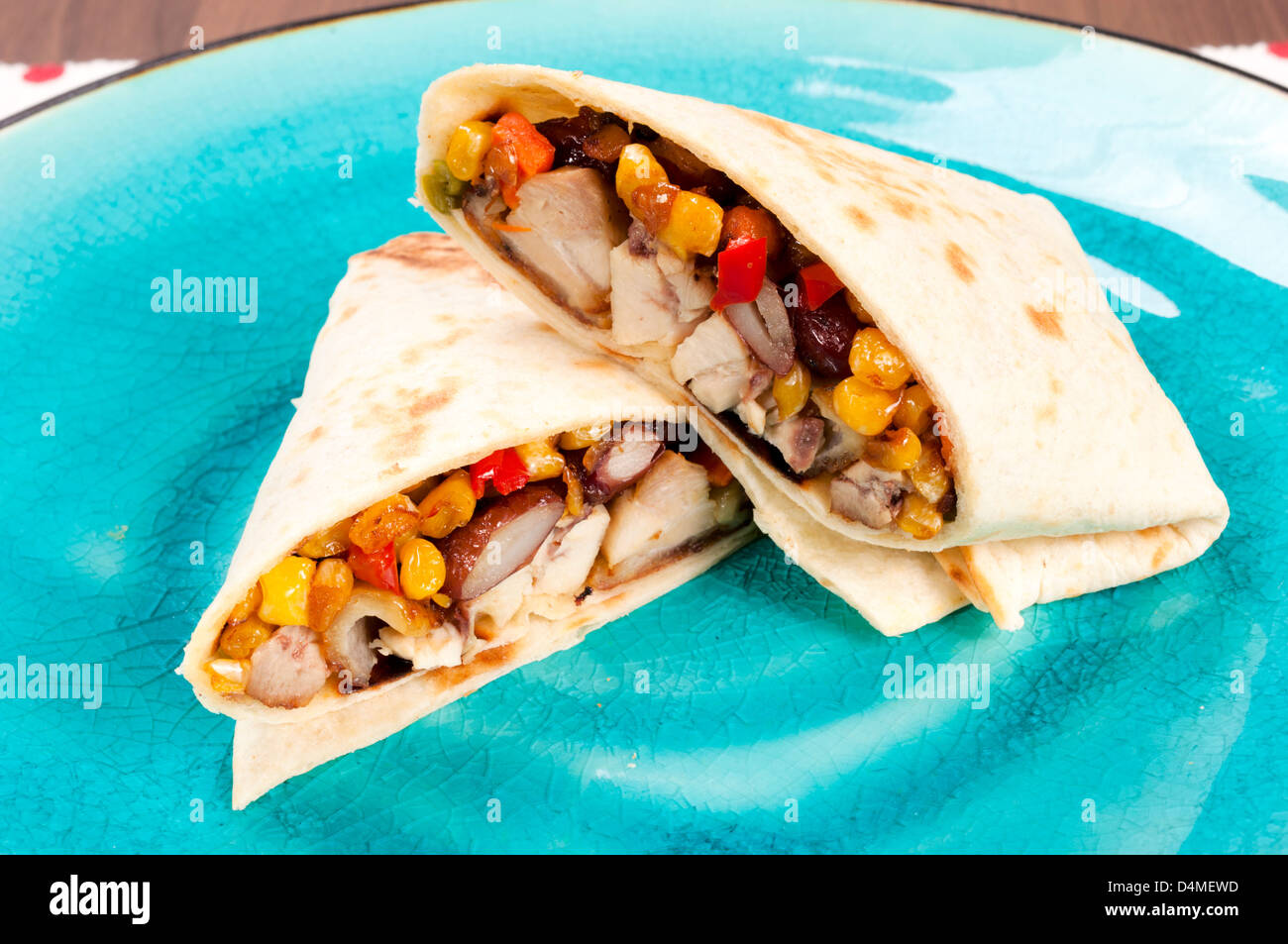 Chicken wrap sandwich on the plate Stock Photo - Alamy