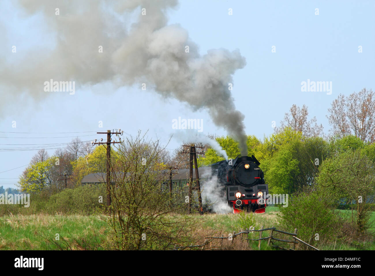 Steam retro train Stock Photo - Alamy