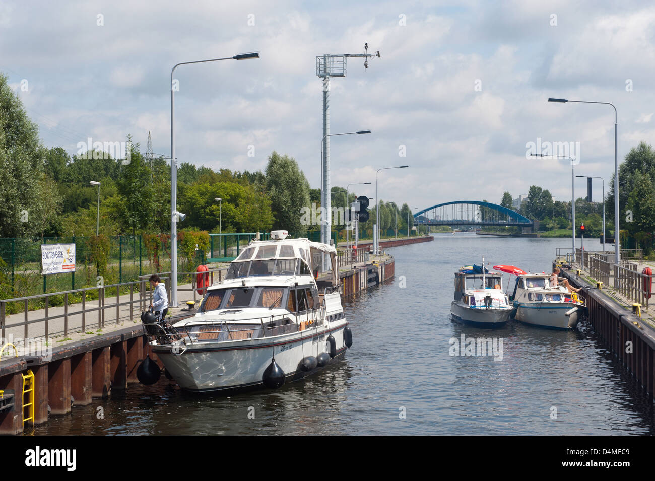 Berlin, Germany, the new lock at the Rudolf-Wissell bridge Stock Photo ...