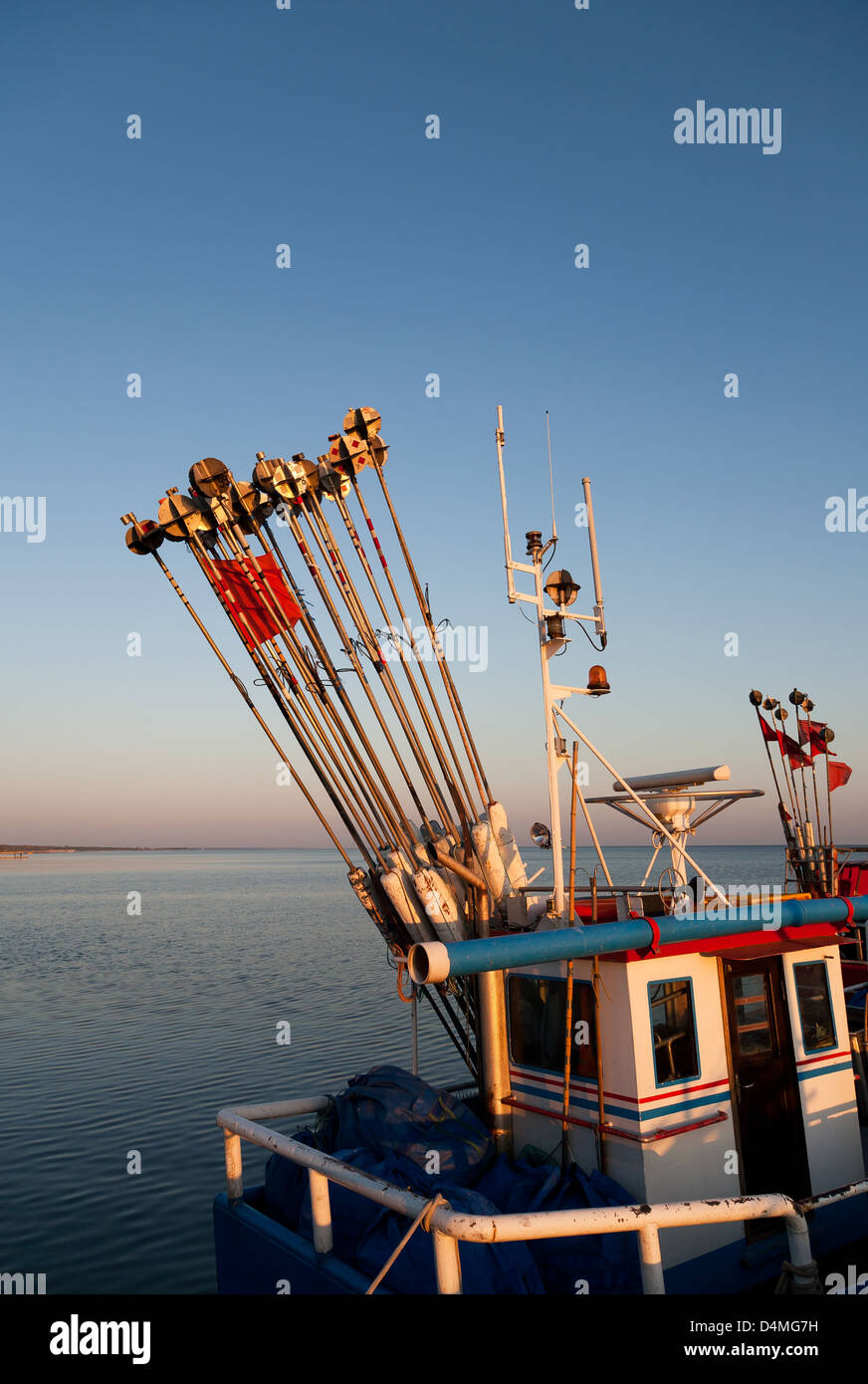 Kiss Field, Poland, Fishing boat in harbor Stock Photo - Alamy