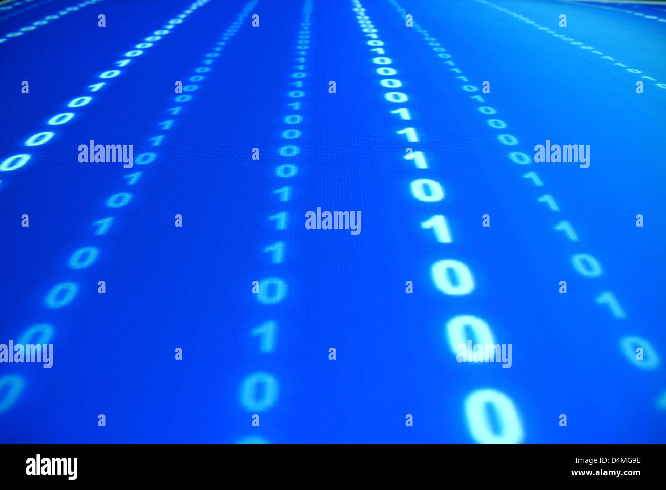 blue data space one zero blured in motion Stock Photo - Alamy