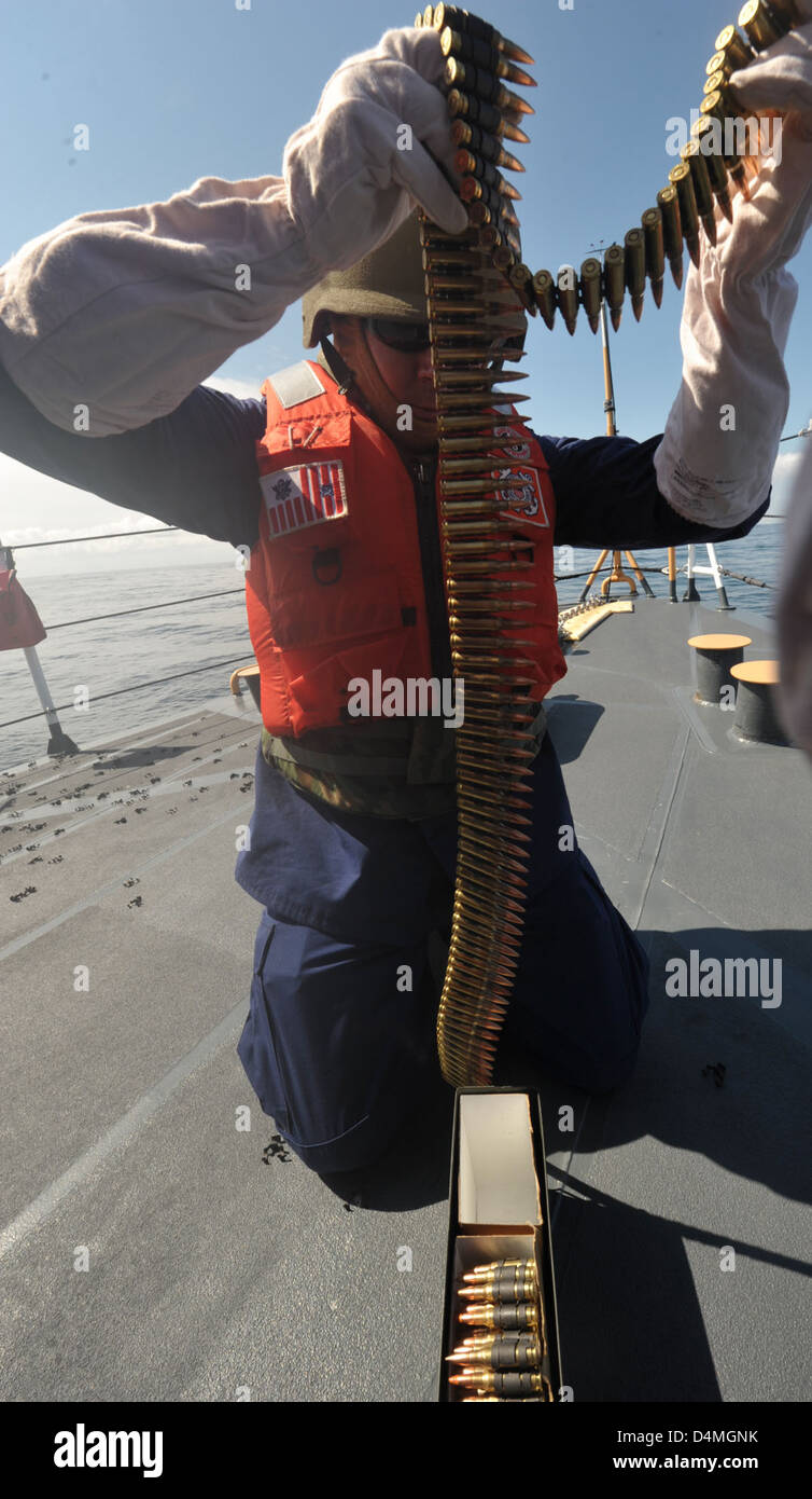 This image shows a gunnery exercise conducted on an 87-foot U.S. Coast ...