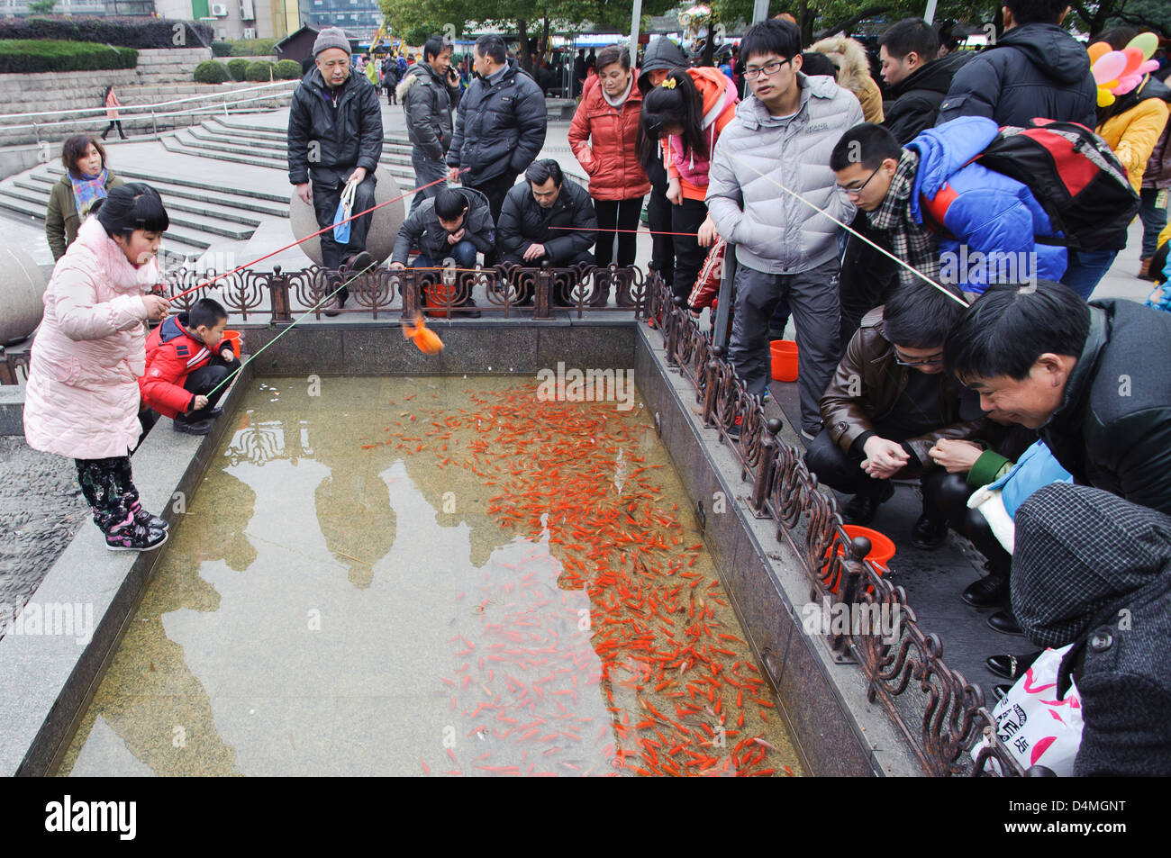 Chinese New Year activities in Wushan Square, Hangzhou Stock Photo - Alamy