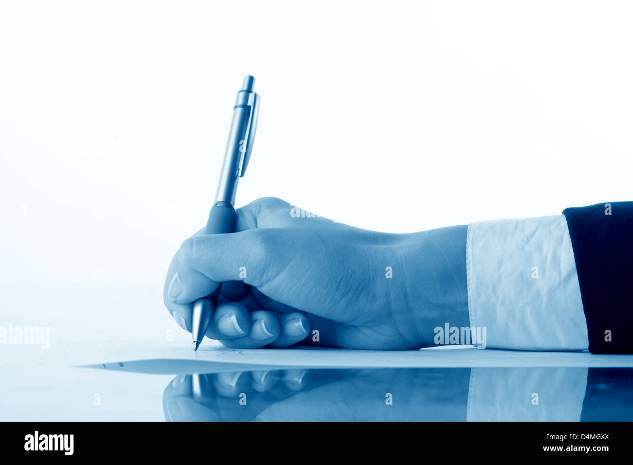 girl write on white paper close up Stock Photo - Alamy