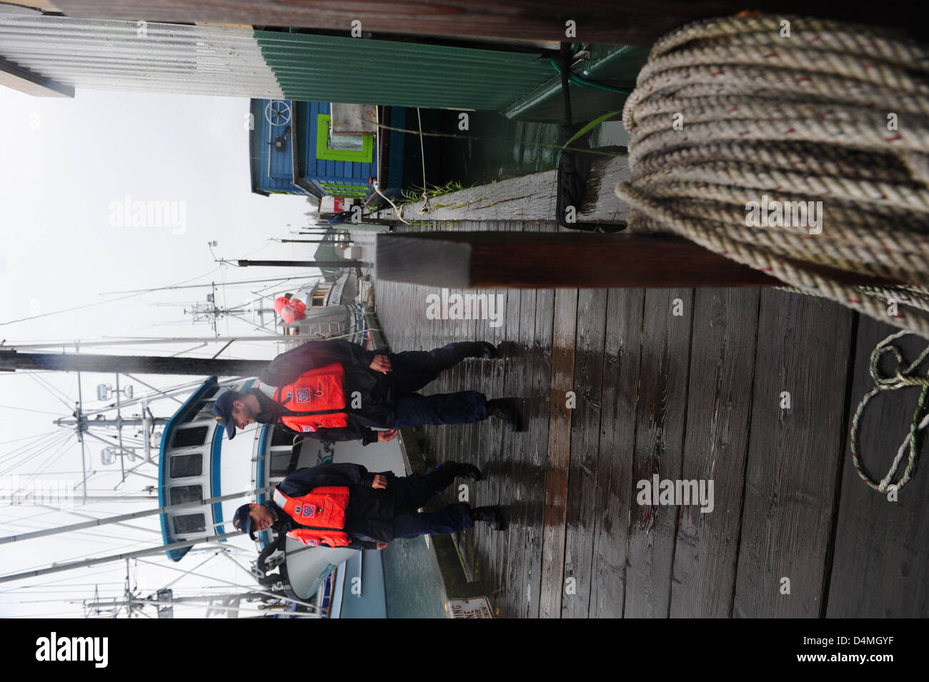 Inspecting Aurora Harbor Stock Photo - Alamy