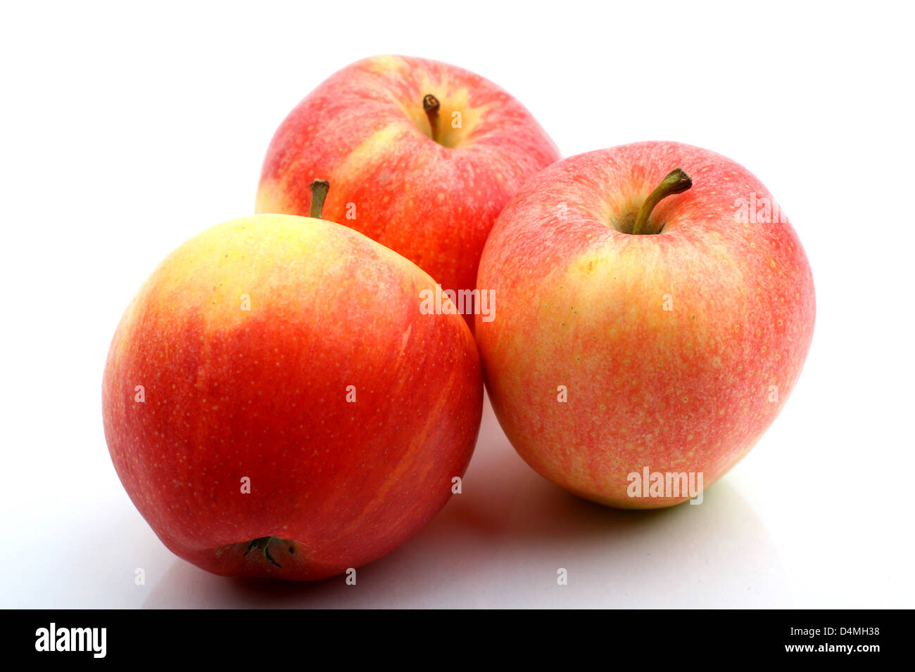 three apple isolated on white background Stock Photo - Alamy