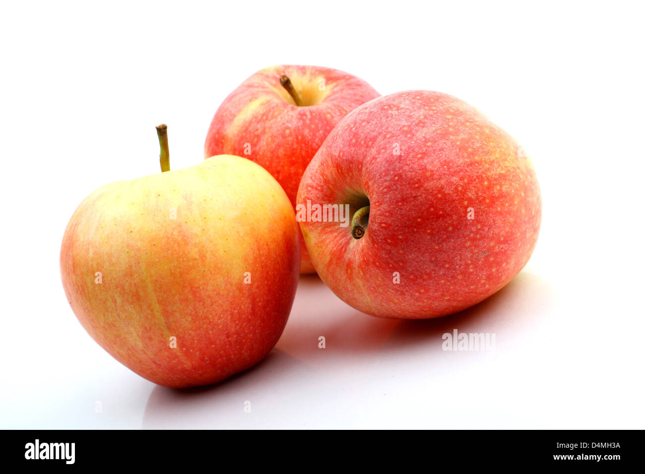three apple isolated on white background Stock Photo - Alamy