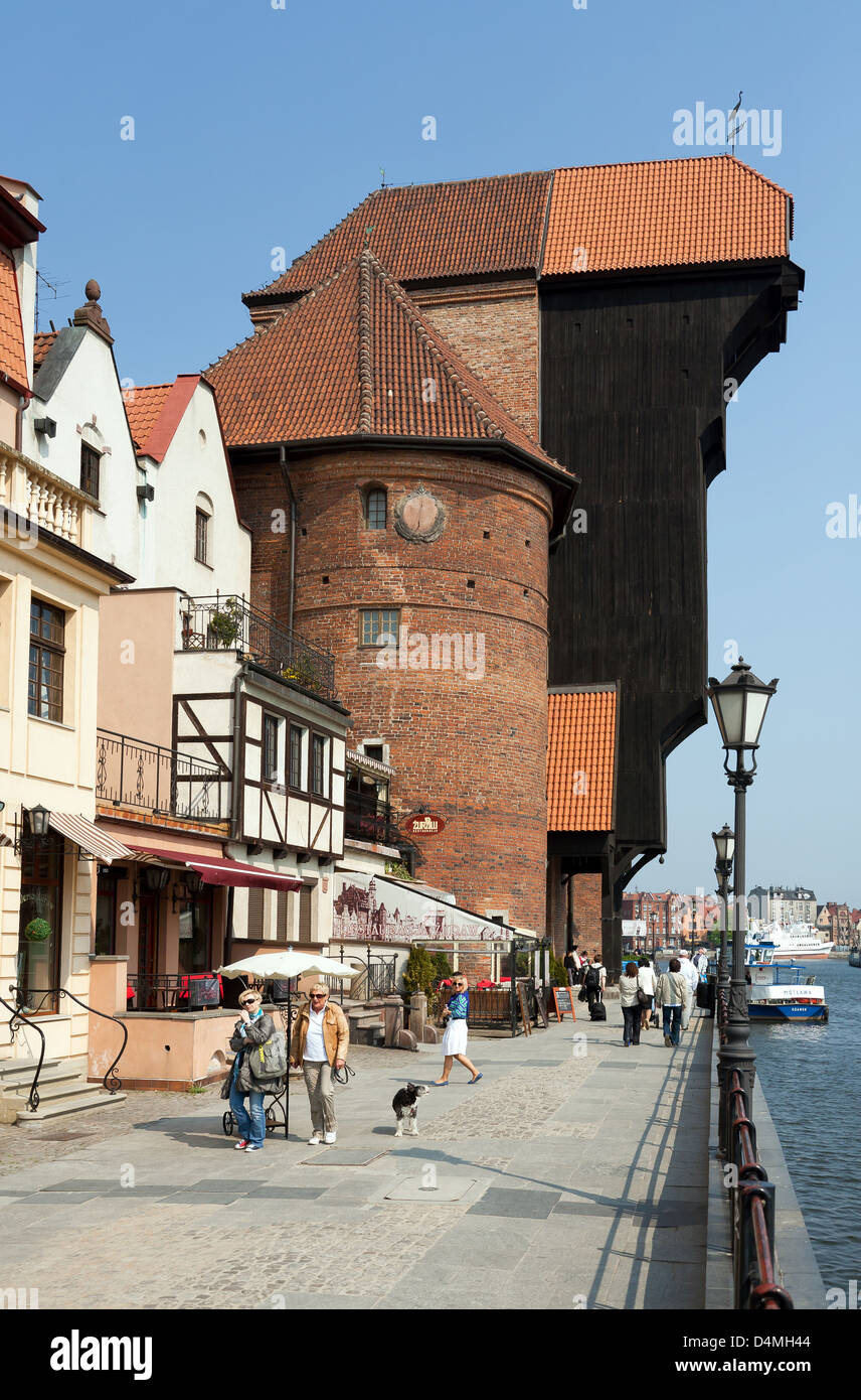 Gdansk, Poland, waterfront at the Crane in the port at the Mot awa ...