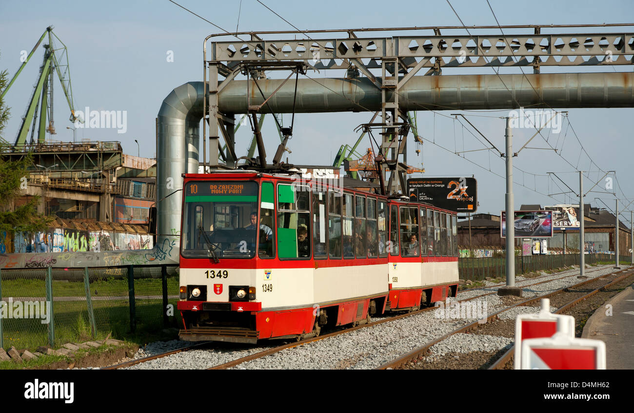 Gdansk, Poland, trams at the Gdansk Shipyard Stock Photo - Alamy