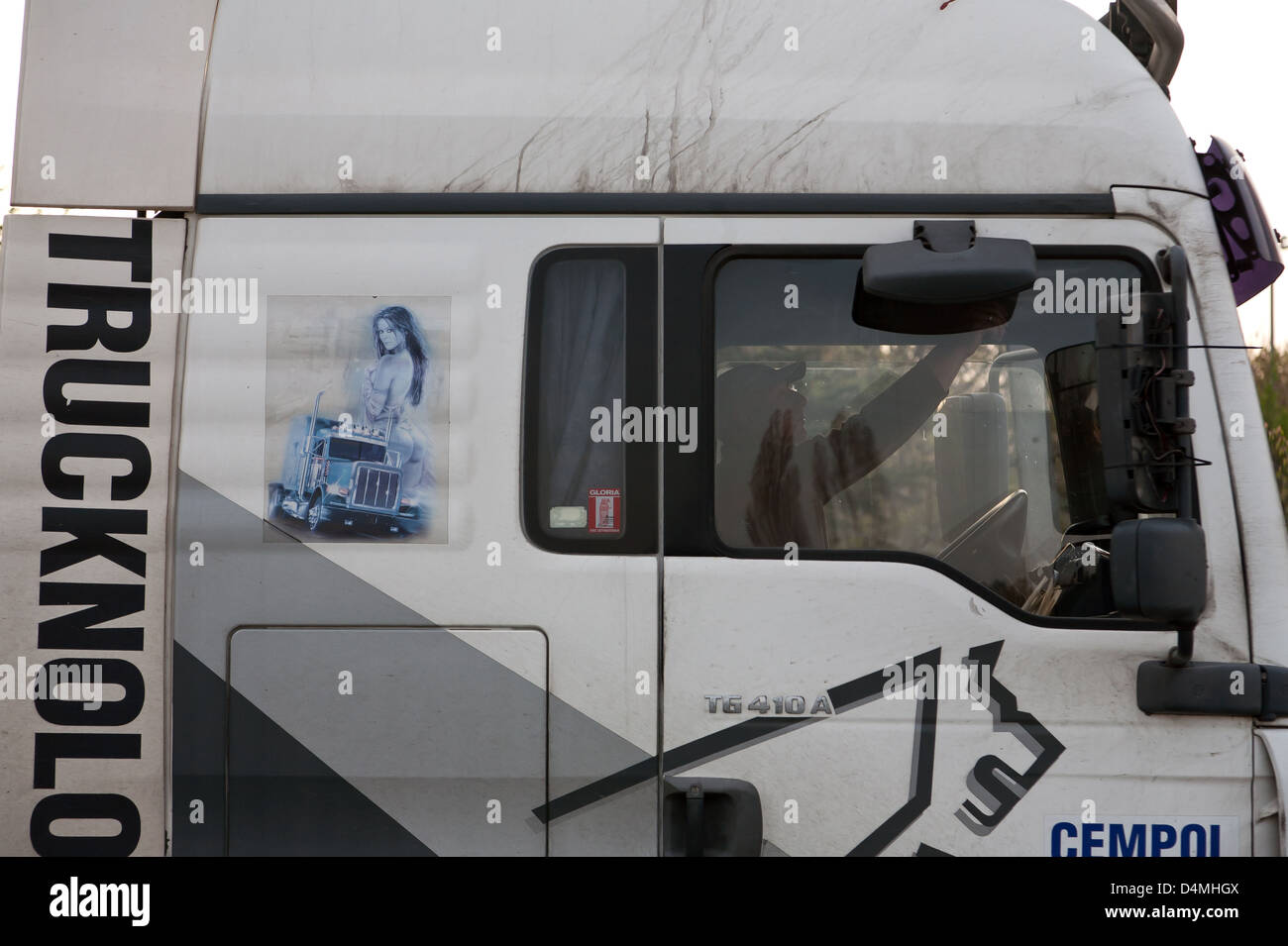Gdansk, Poland, truck drivers at the port is ready for departure Stock ...