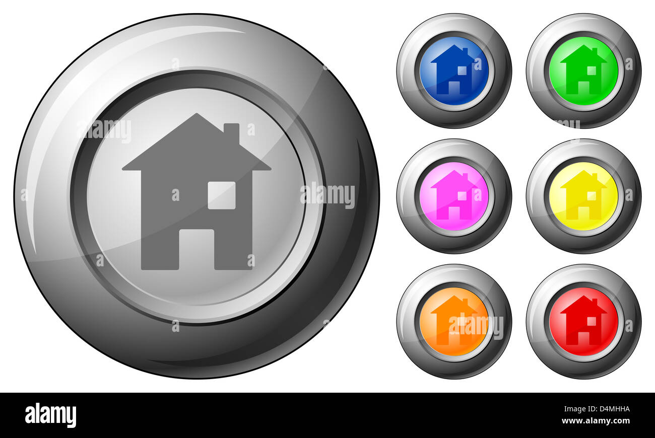 Sphere button house set on a white background. Vector illustration ...