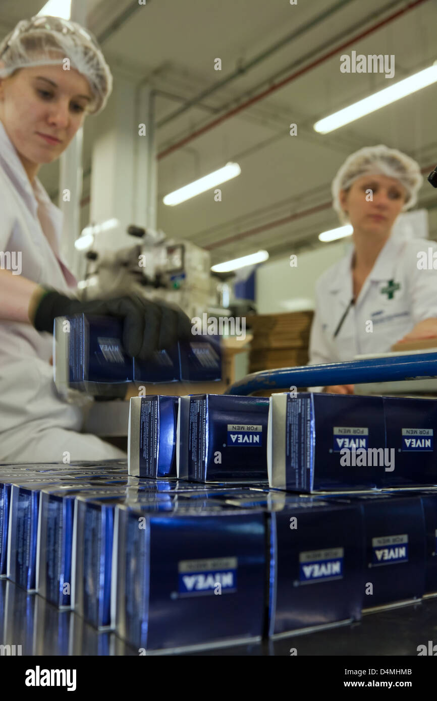 Poznan, Poland, employees at Beiersdorf Manufacturing Poznan Sp Stock ...
