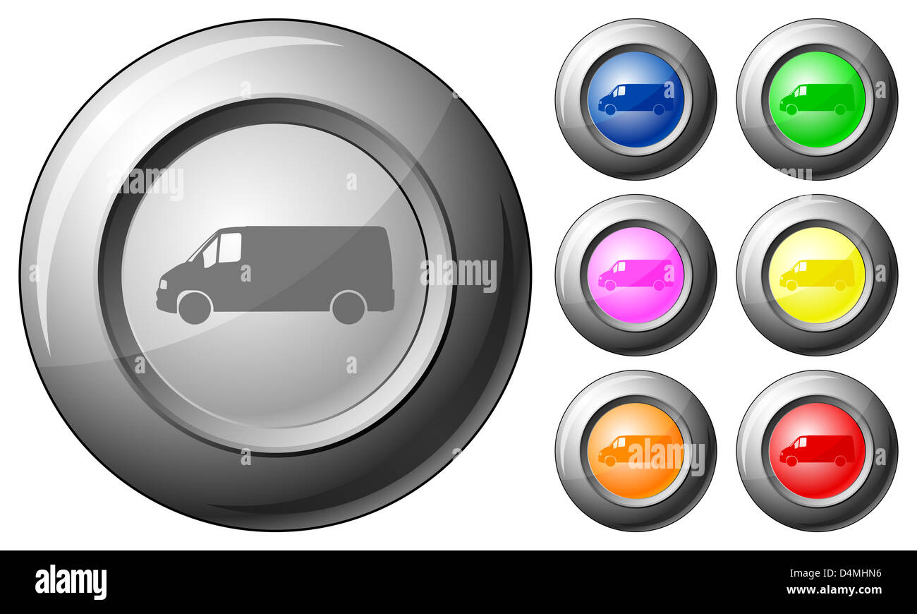 Sphere button van set on a white background. Vector illustration Stock ...