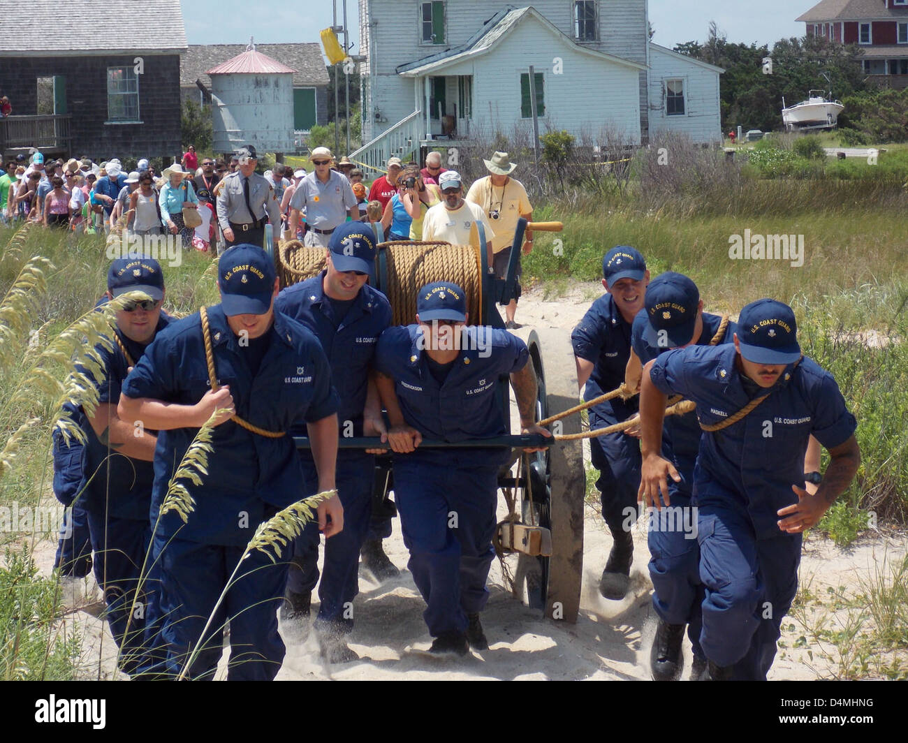 Lyle gun demonstration Stock Photo - Alamy