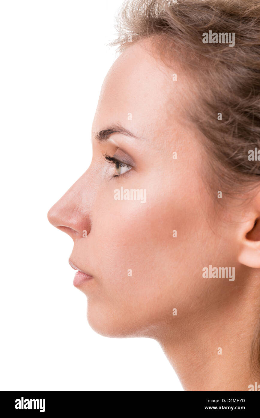 Human face profile on white hi-res stock photography and images - Alamy