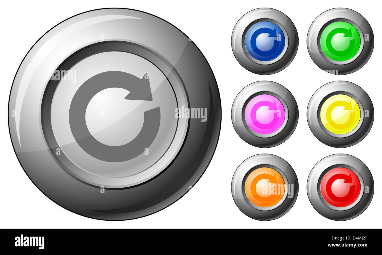 Sphere button reload set on a white background. Vector illustration ...