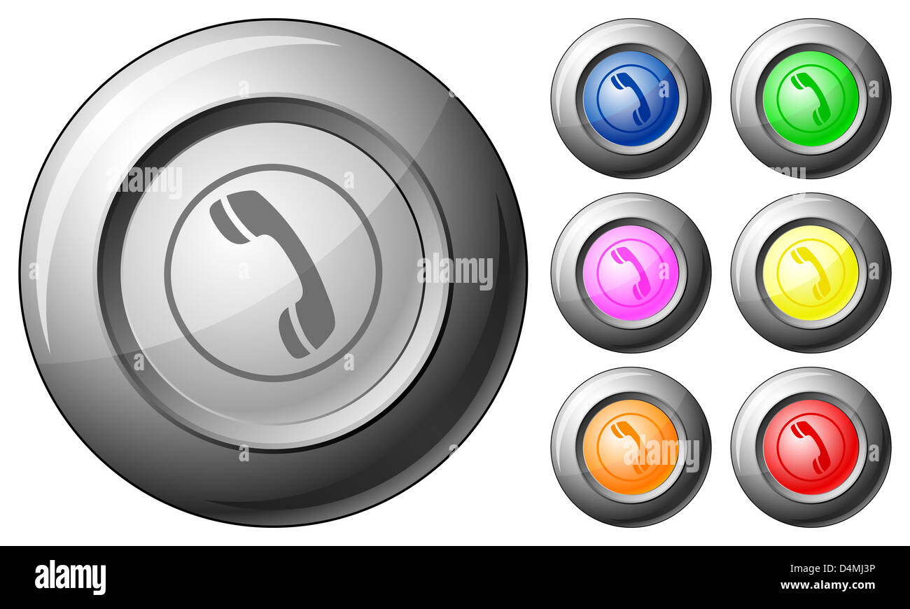Sphere button phone set on a white background. Vector illustration ...