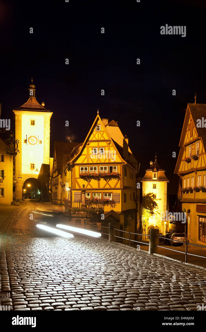 Rothenburg ob der Tauber, Germany, overlooking the castle gate at the ...