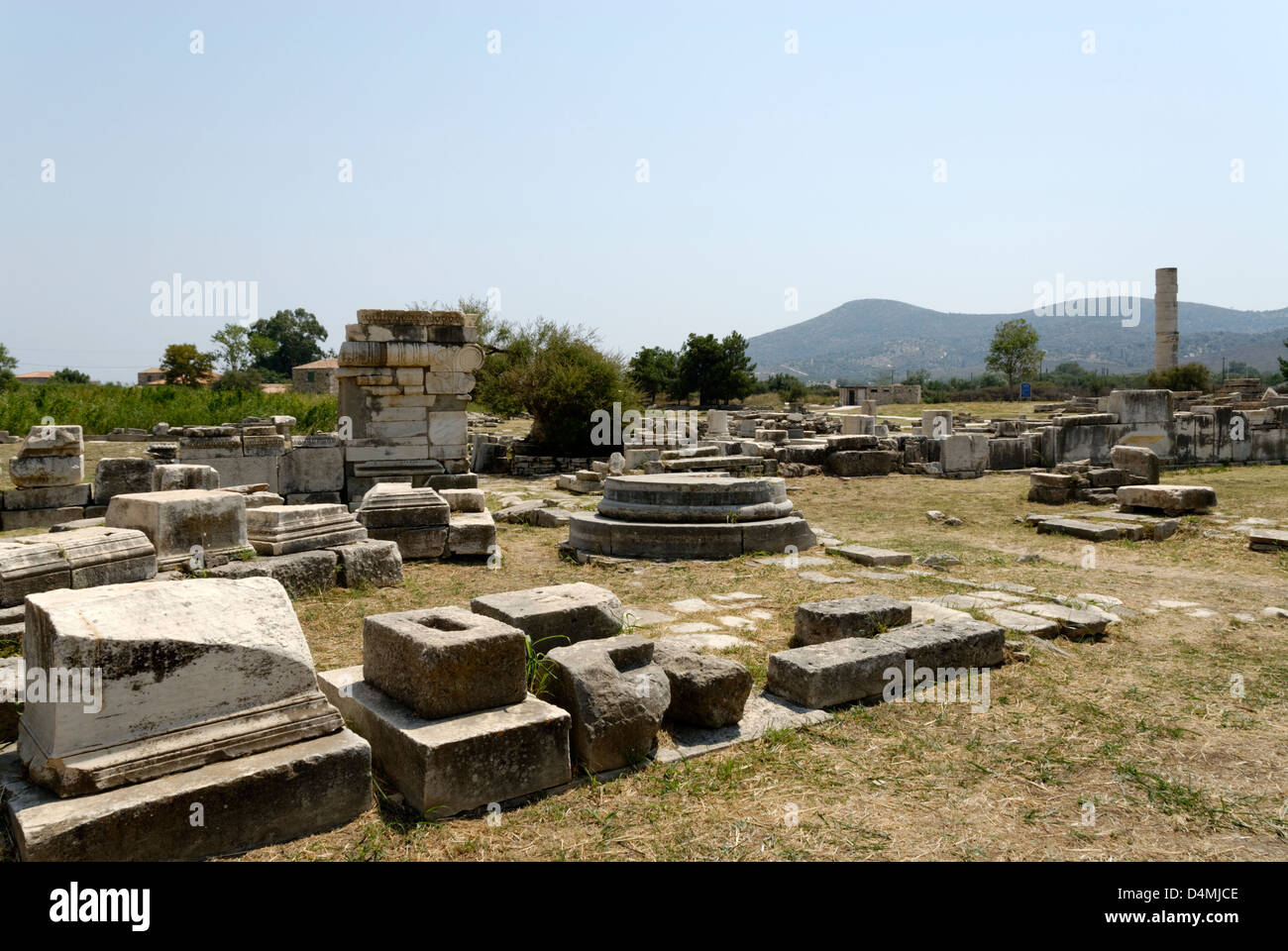 Iraion. Samos. Greece. View in middle of image of the circular monument ...