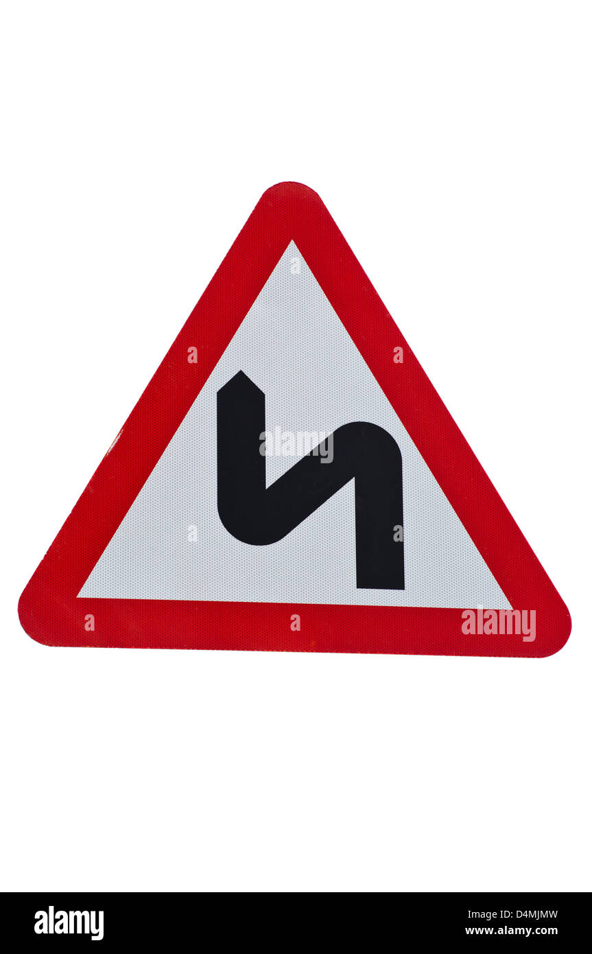Series Of Bends Ahead UK Road Traffic Sign Stock Photo - Alamy