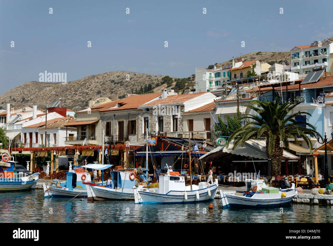 Samos greece the pythagoreio waterfront bursting with restaurants hi ...