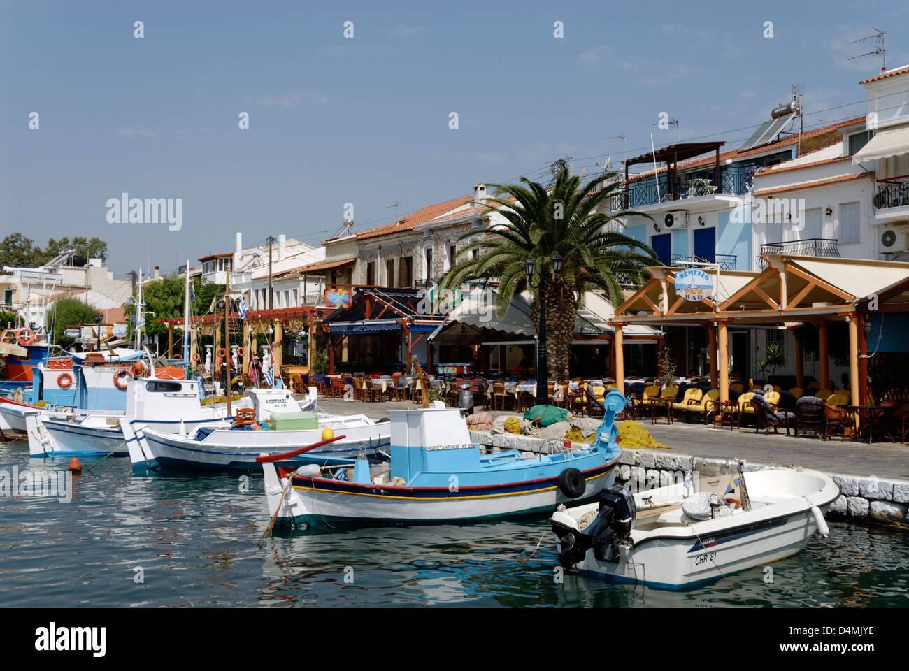 Samos. Greece. The Pythagoreio waterfront bursting with restaurants ...