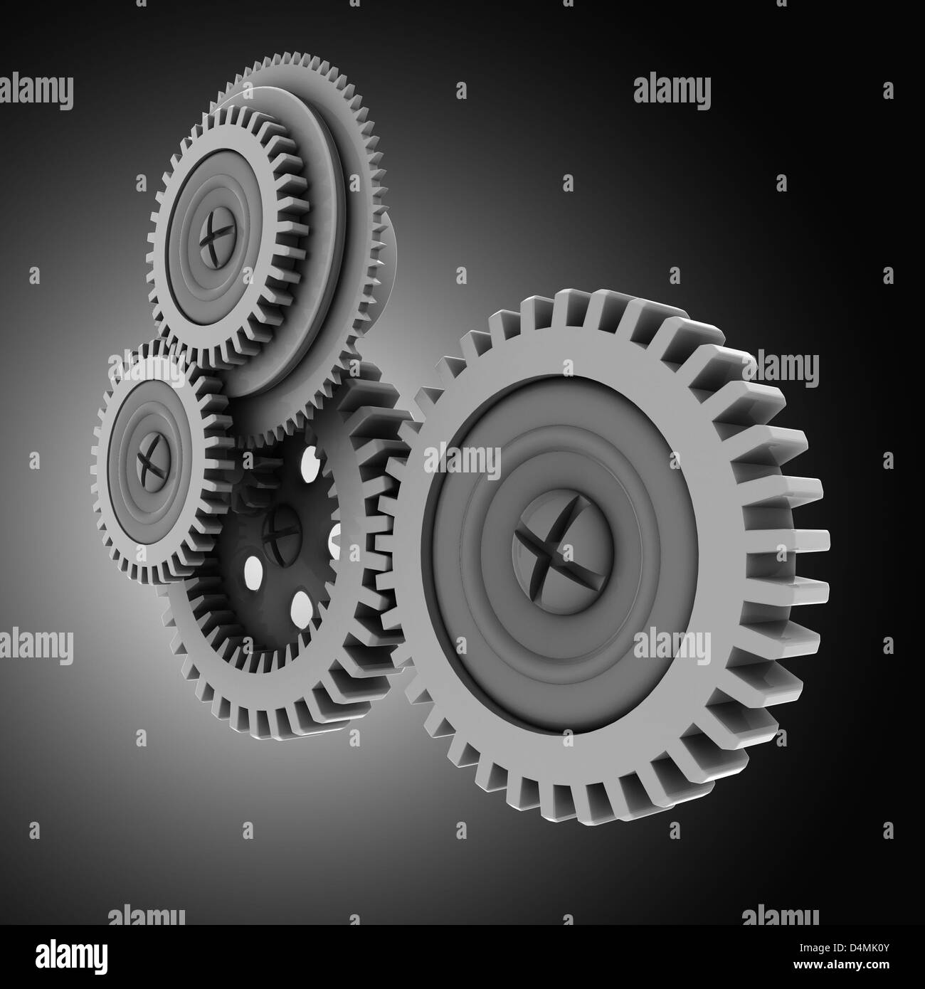 3d metallic gears background. Work concept Stock Photo - Alamy