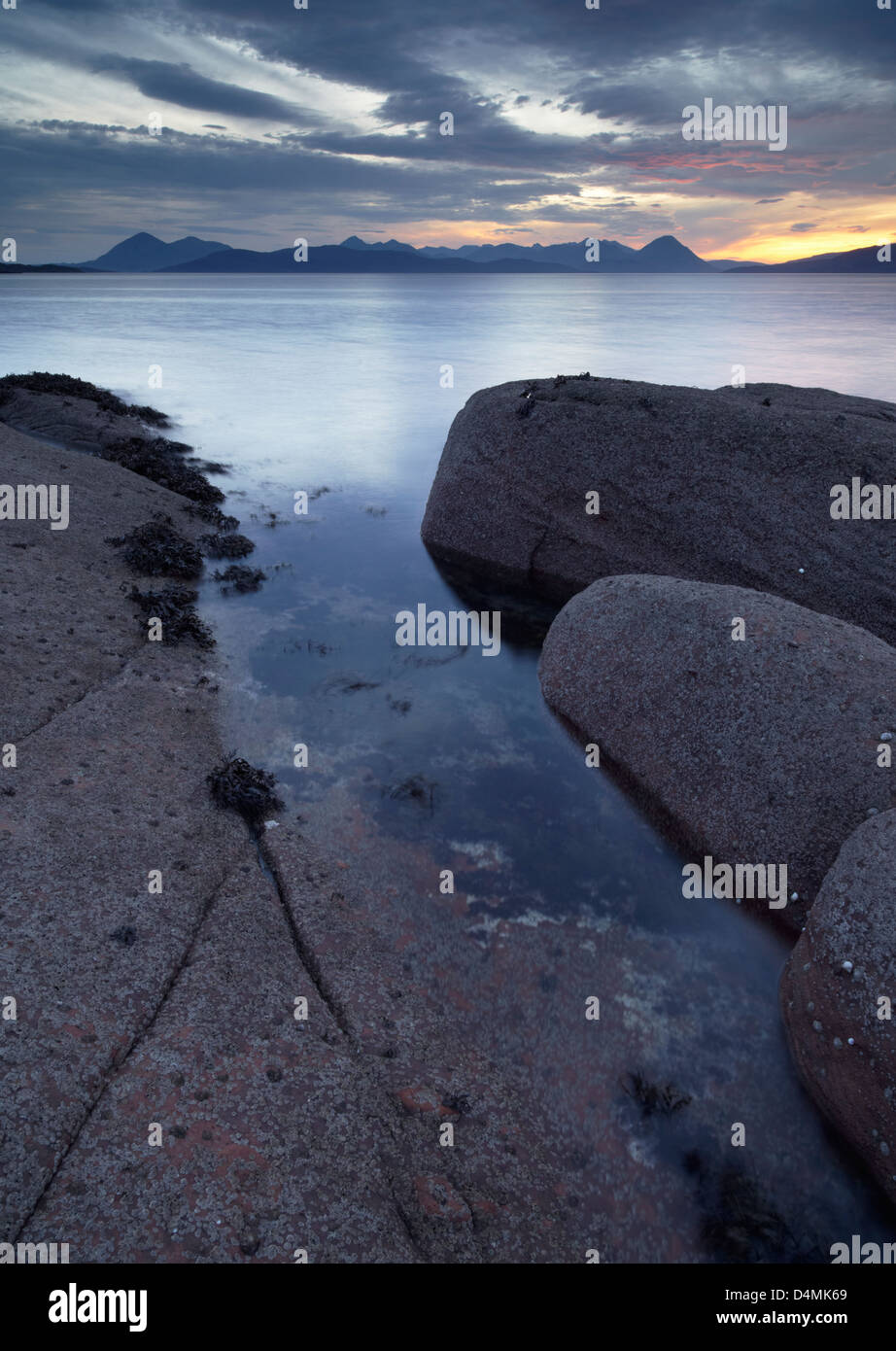 A twilight view towards the Isle of Skye from Ardban, Applecross ...