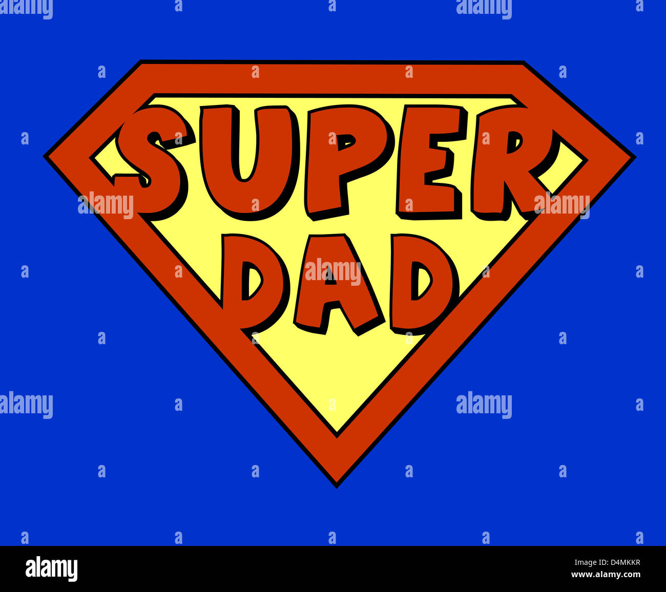 Funny super dad shield Stock Photo - Alamy