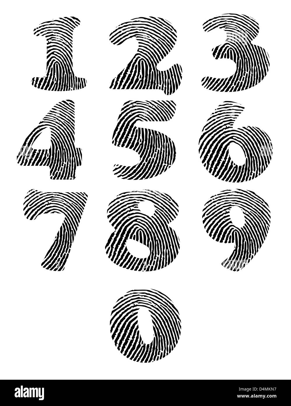 Finger print numbers Stock Photo - Alamy