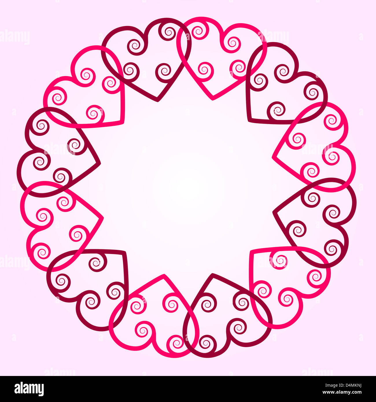 Heart with swirls round background Stock Photo - Alamy