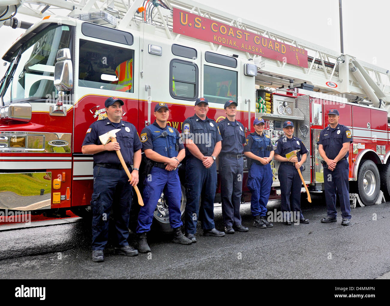 The U.S. Coast Guard Base Kodiak in Alaska held a color guard ceremony ...