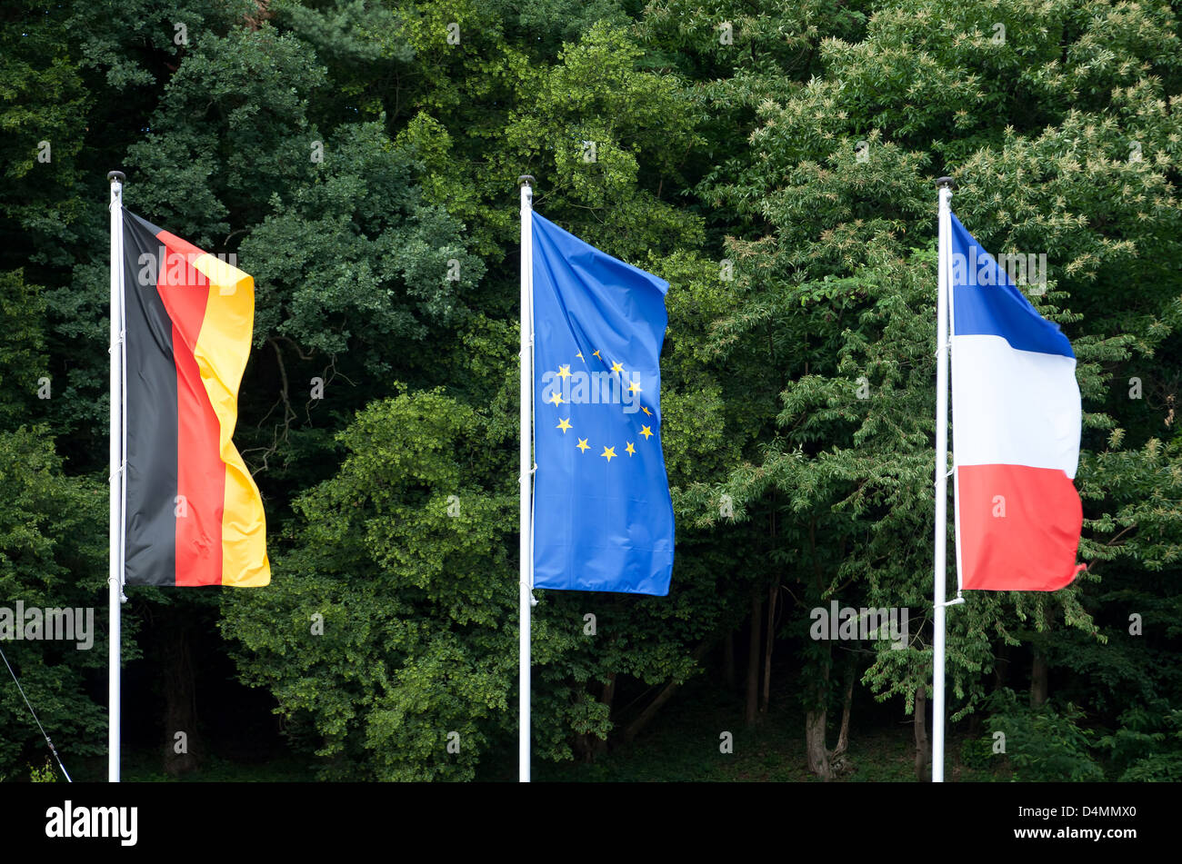 French german border flags hi-res stock photography and images - Alamy