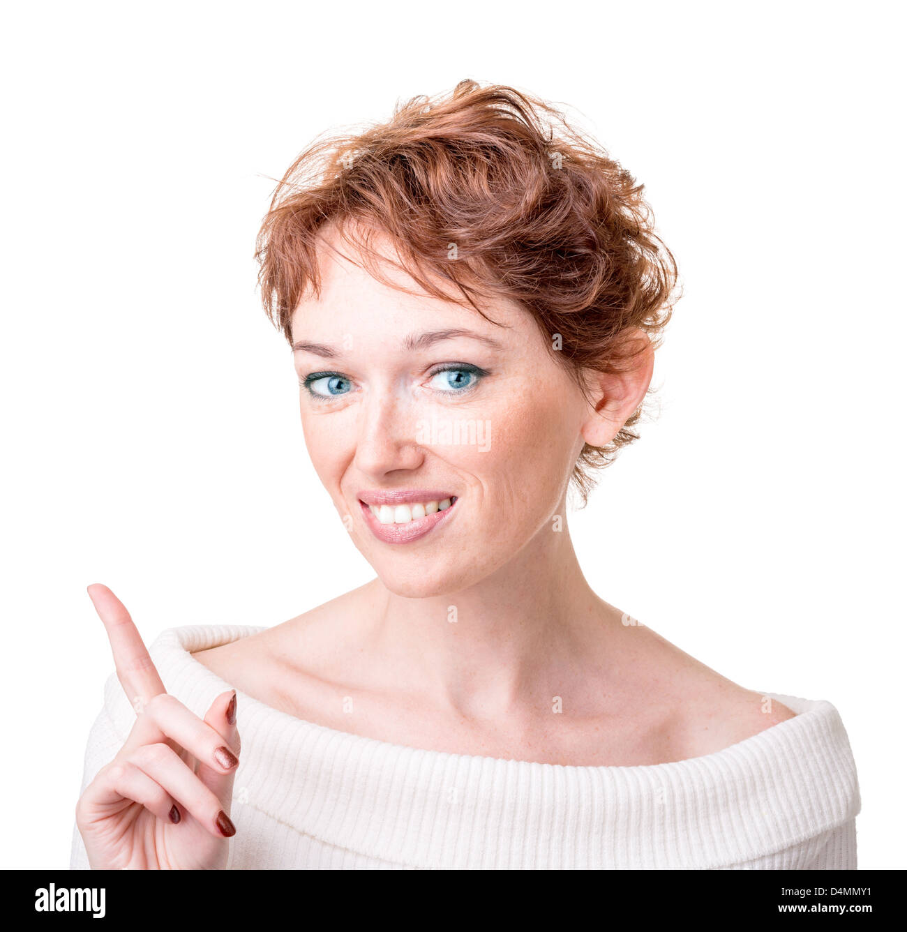 Portrait of an attractive young woman. Isolation on white Stock Photo ...