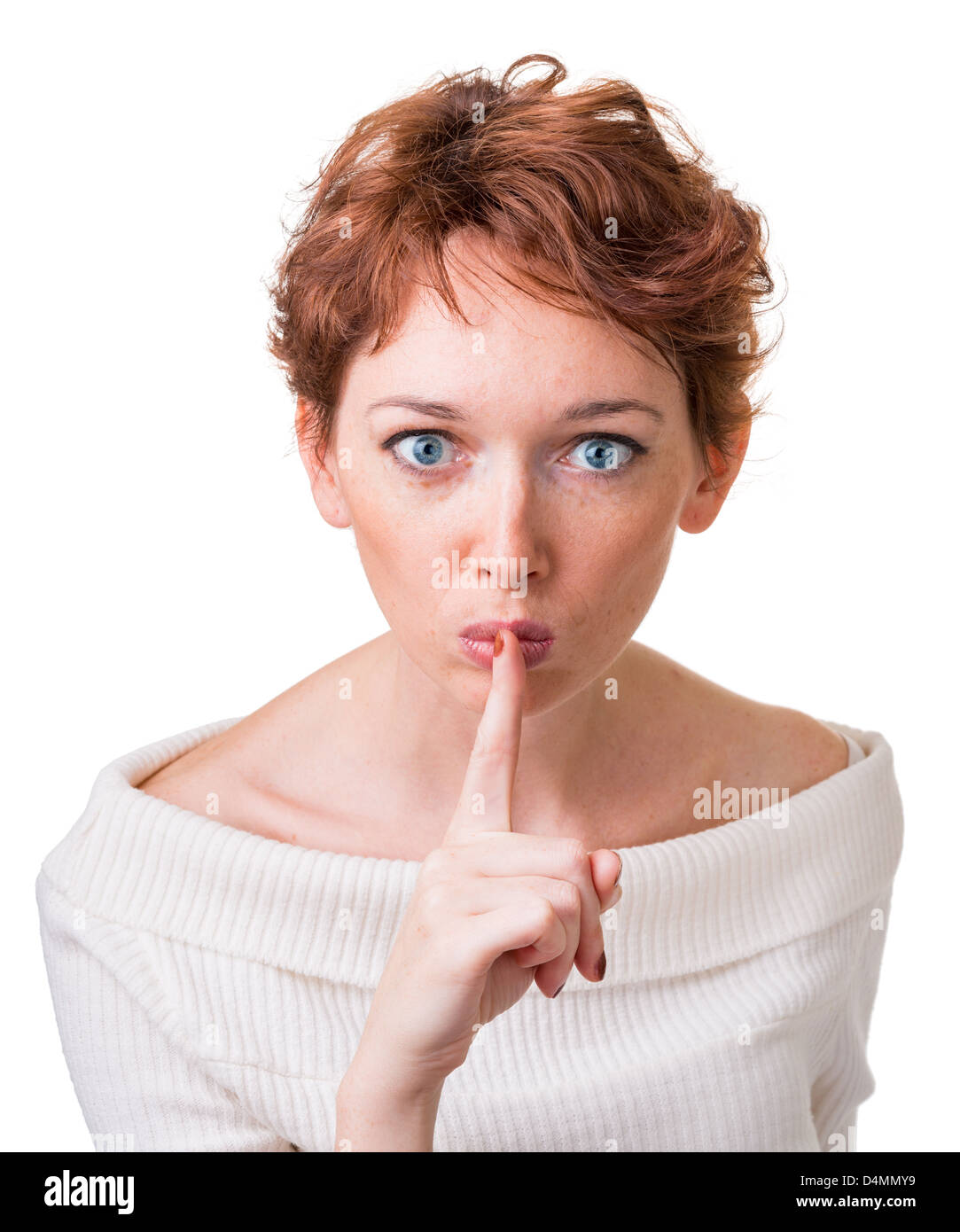Portrait of an attractive young woman. Isolation on white Stock Photo ...