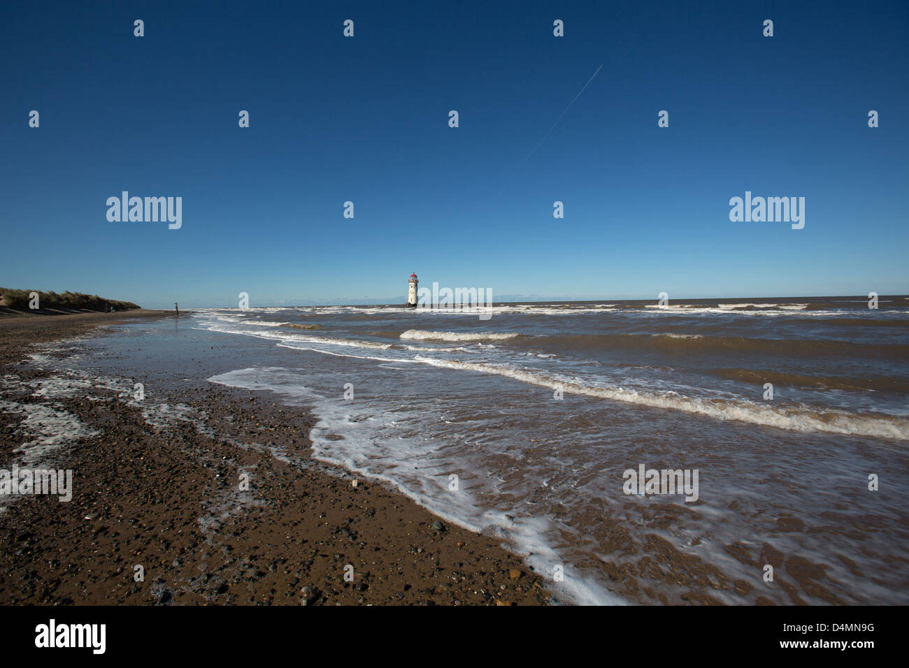 The Wales Coastal Path in North Wales. Picturesque view of Talacre ...