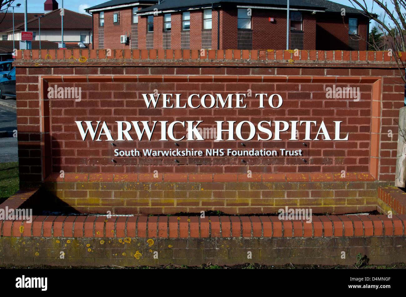 Warwick Hospital sign, Warwickshire, UK Stock Photo - Alamy