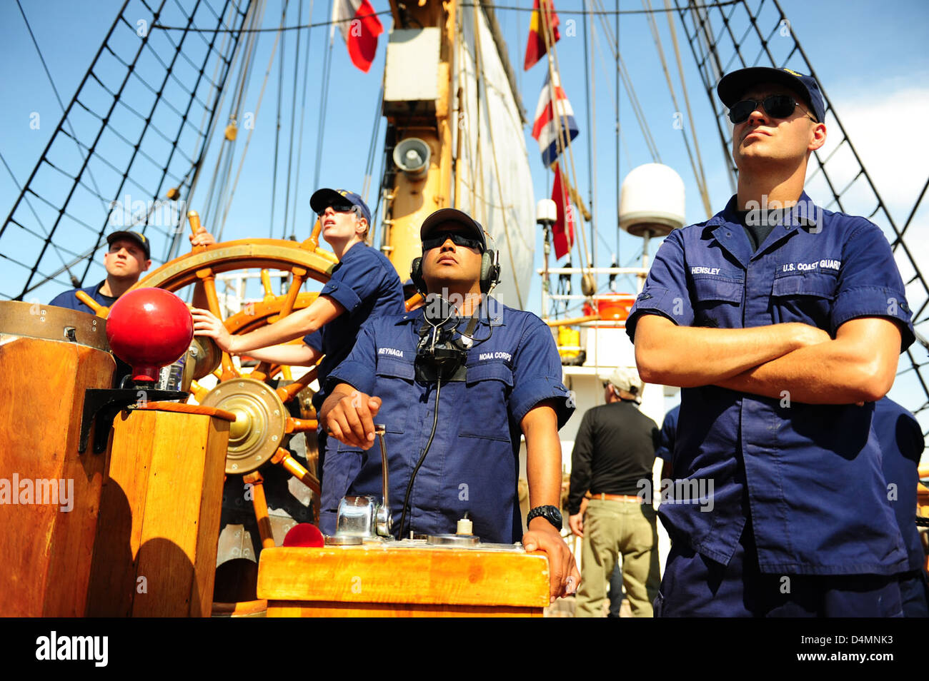 Officer Candidates aboard the U.S. Coast Guard Barque Eagle participate ...