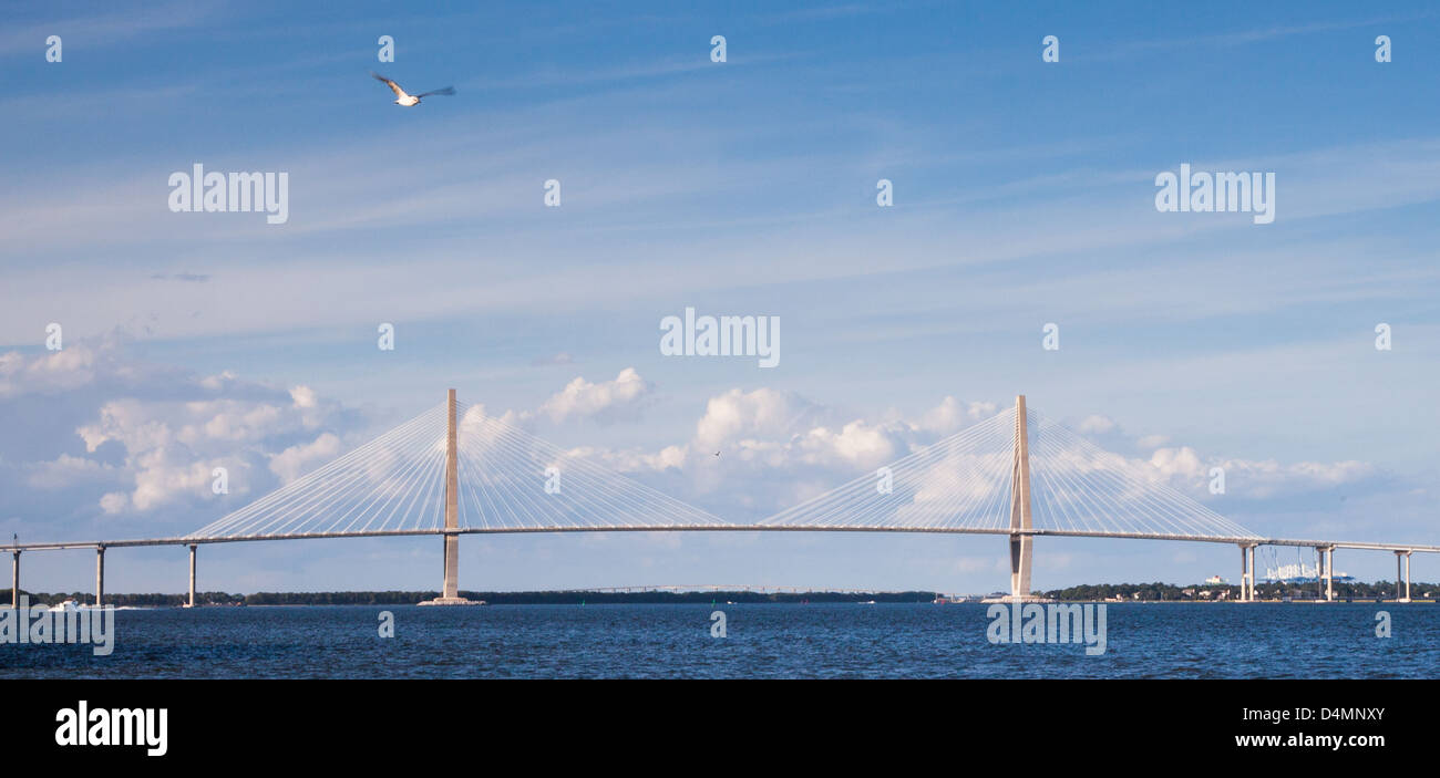 The Arthur Ravenal Bridge also known as the New Cooper River Bridge ...