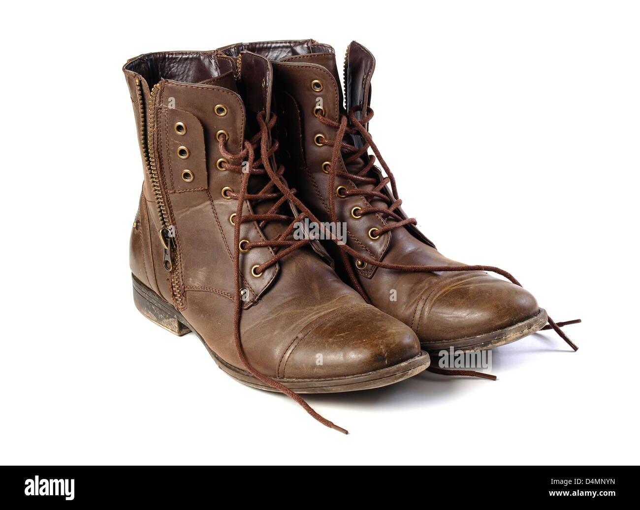 Brown Fold Over Combat Boots Women