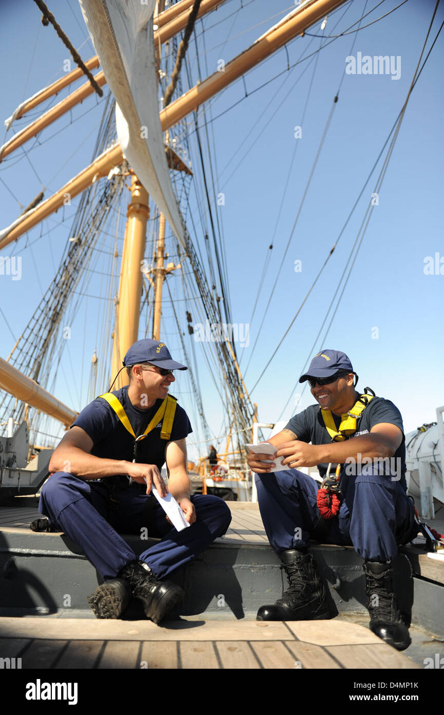 Officer Candidates aboard the U.S. Coast Guard Barque Eagle undergo ...