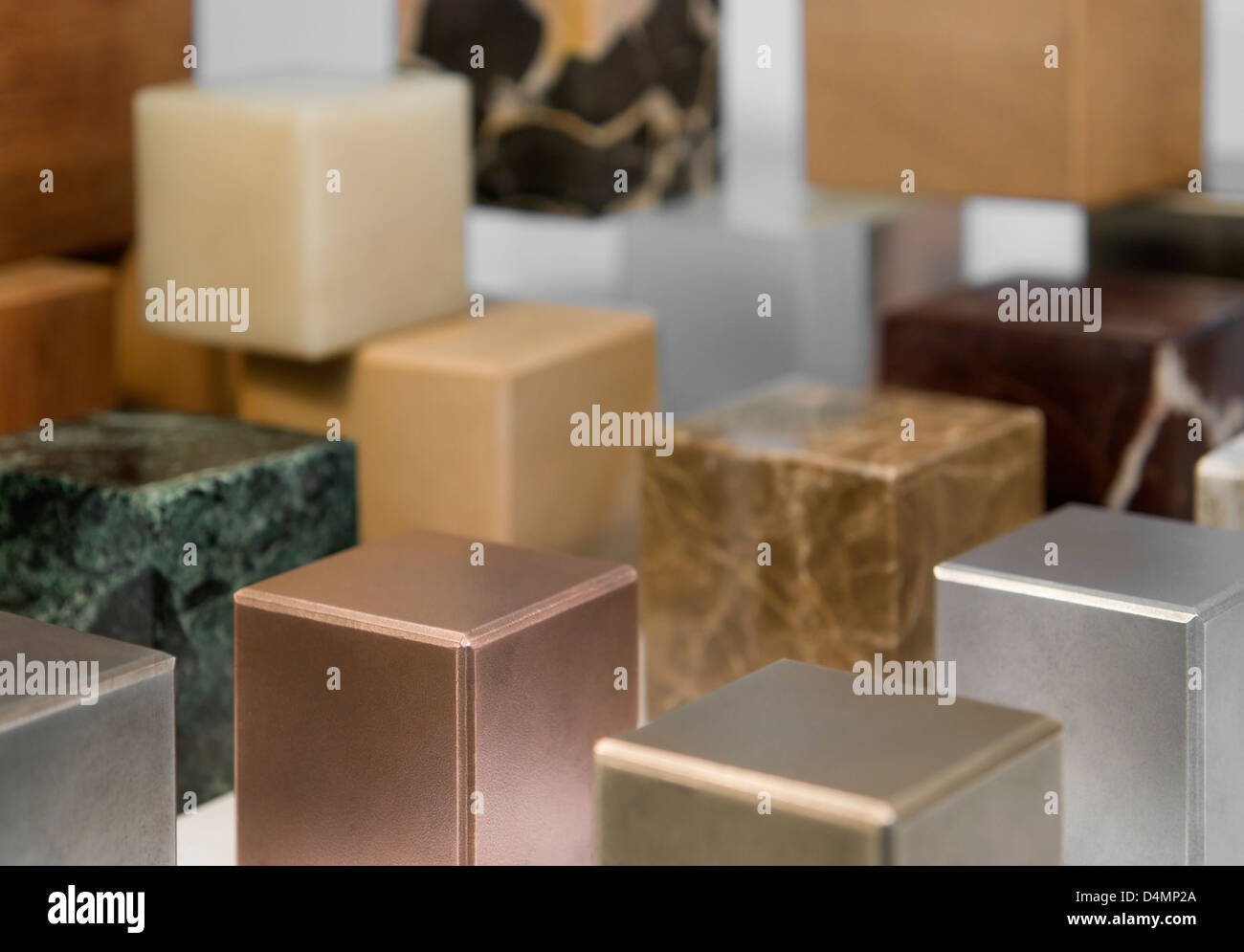 lots of various cubes made of different materials Stock Photo - Alamy