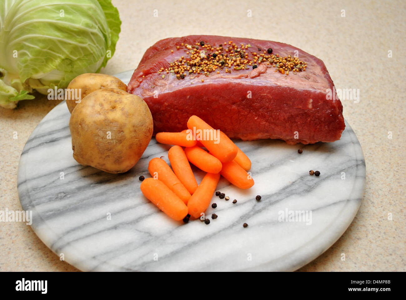 Raw corned beef hi-res stock photography and images - Alamy