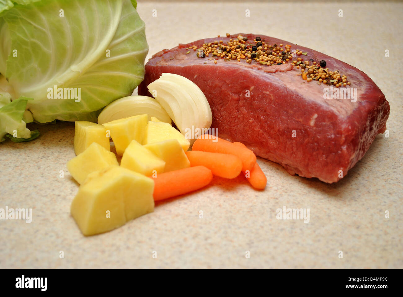 Raw corned beef hi-res stock photography and images - Alamy