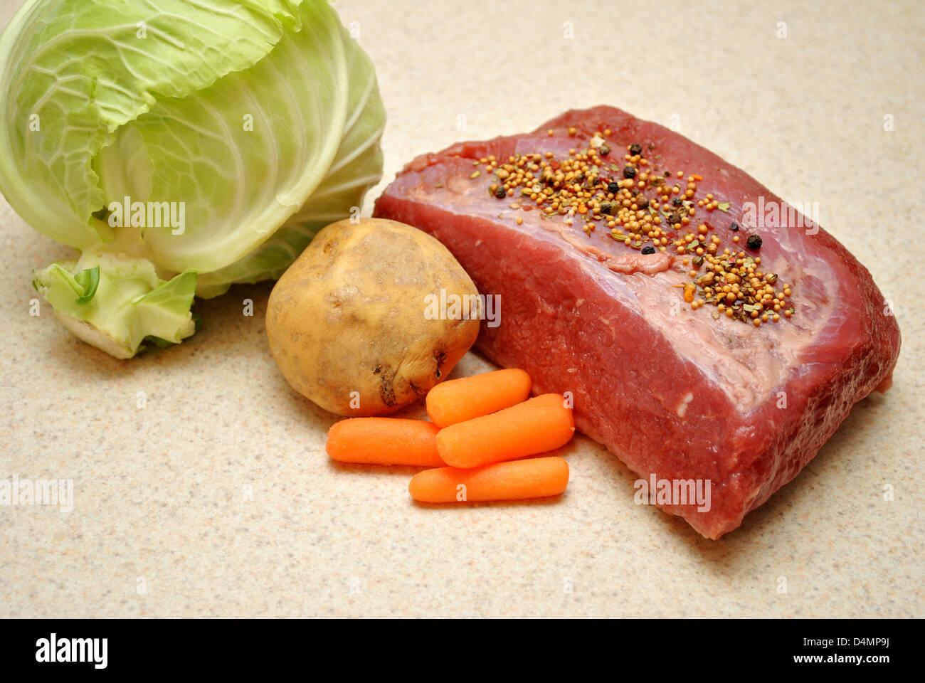 Raw corned beef hi-res stock photography and images - Alamy